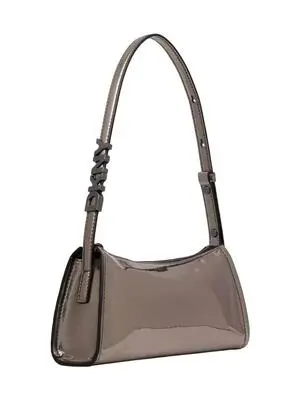 Dkny Logo Plaque Metallic Shoulder Bag - Brown