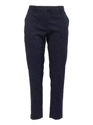 Altuzarra Navy Patterned Cropped Trousers - Blue
