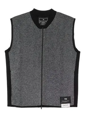 Y3 Skull Print Zip-up Gilet - Black