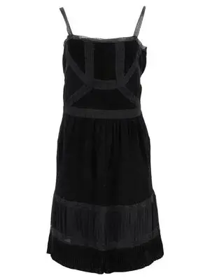 Moschino Lace-trimmed Sleeveless Square Neck Dress - Black