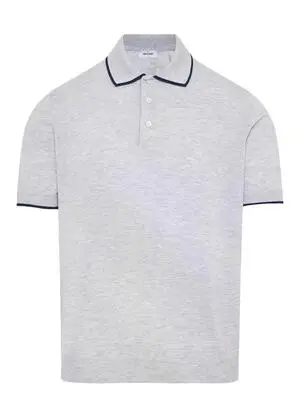 GRAN SASSO Contrast-trim Short-sleeve Polo Shirt - Grey