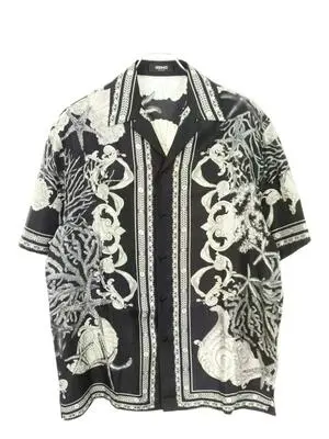 Versace 2010s Barocco Sea-print Shirt - Black