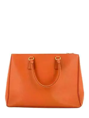 Prada Saffiano Leather Large Tote Bag - Orange