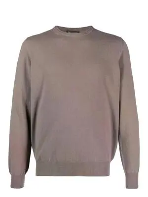 Colombo Ribbed-trim Crew-neck Sweater - Neutrals