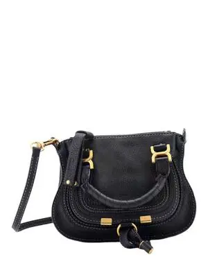 Chloé Marcie Satchel Leather Baby Crossbody Bag - Black
