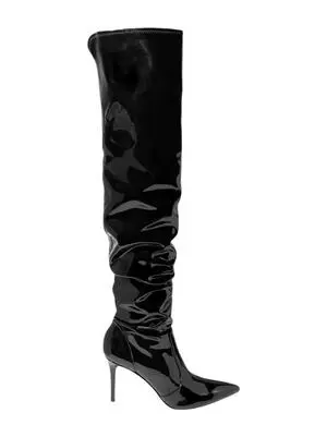 GIANVITO ROSSI Eva Ruched Pointed-toe Stiletto Boots - Black