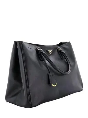 Prada Saffiano Leather North South Tote Bag - Black