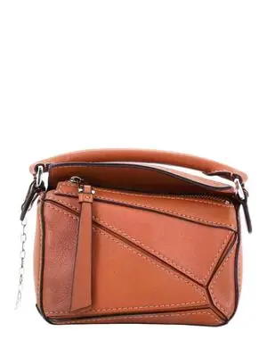 Loewe Puzzle Bag Leather Nano Crossbody Bag - Brown