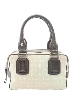 BVLGARI Logomania Canvas Top Handle Bag - Neutrals