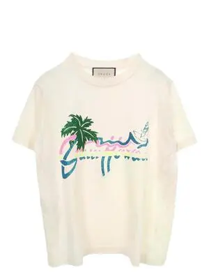 Gucci 2010s Hawaii Logo T-shirt - Neutrals