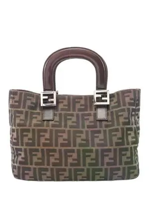 Fendi Zucca Monogram Canvas Tote Bag - Brown