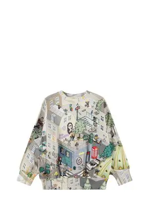 MOLO Crewneck Sweatshirt With Cartoon Print - Gray
