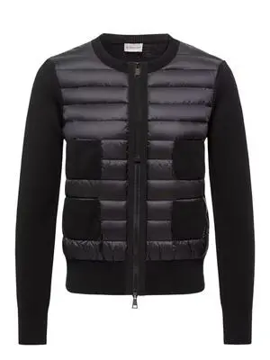 Moncler Padded Wool Cardigan - Black