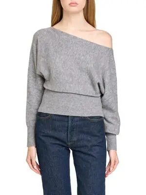 WAYF Annelisa Boatneck Sweater - Heather Grey