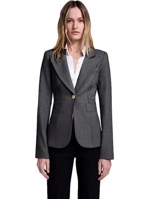 Smythe Wool Classic Duchess Blazer - Charcoal