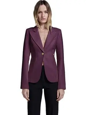 Smythe Wool Classic Duchess Blazer - Plum