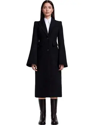 Smythe Pagoda Brando Trumpet Sleeve Coat - Black