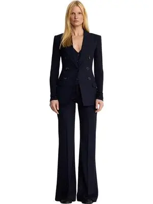Smythe Double Breasted Blazer With Jersey Sleeve - Deep Navy