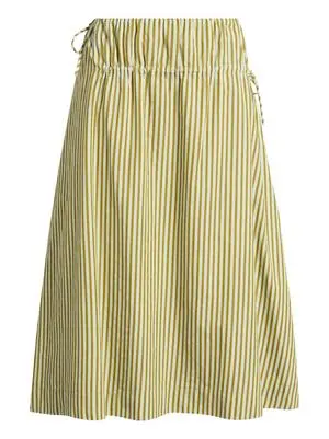 DAMSON MADDER Striped Volume Midi Skirt - Basil