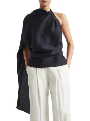 RÓHE Draped Open Back Halter Top - Night