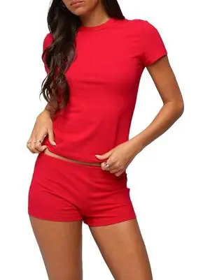 EDIKTED Briony Fitted T-shirt - Red