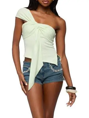 EDIKTED Zoie Draped Tie Shoulder Top - Mint
