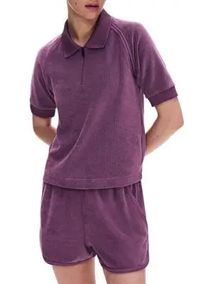 On Courtside Cotton Blend Terry Polo - Cassis
