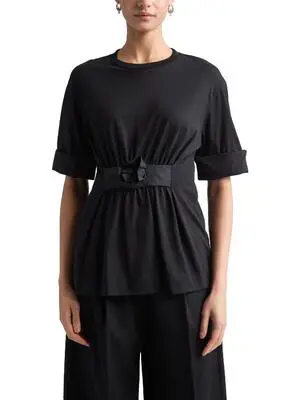 Simone Rocha Gathered Rose T-shirt - Black