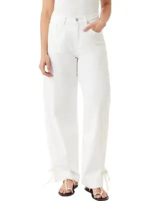 Habitual Drapey Relaxed High Waist Barrel Leg Jeans - White