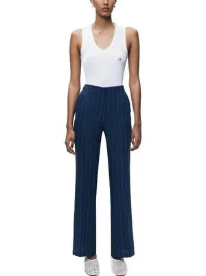 NOCTURNE Pinstripe Wide Leg Trousers - Multi-colored