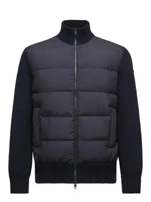 Moncler Padded Wool Zip-up Cardigan - Blue