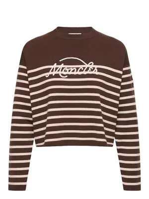 Moncler Moncler Collection Striped Wool Pullover Sweater Brown