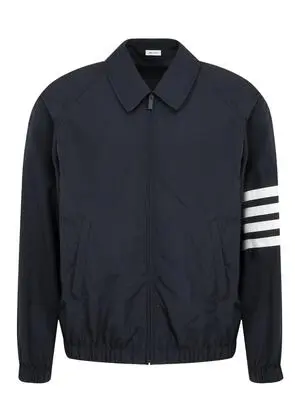 Thom Browne Zip Front Raglan Coach Jacket - Blue
