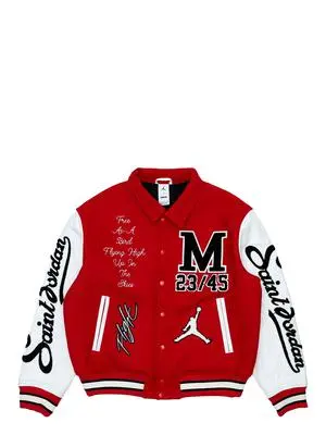 JORDAN X Saint Mxxxxxx Varsity Jacket - Red