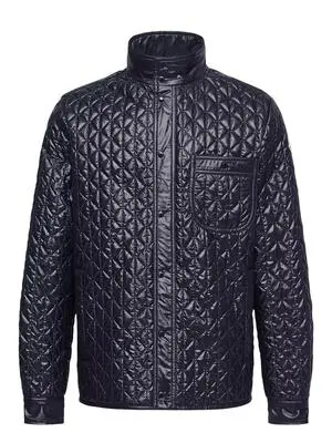 Moncler Quilted Stand Collar Jacket - Blue