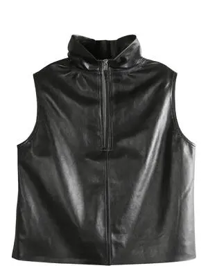 Rick Owens Leather Tabard Top - Black