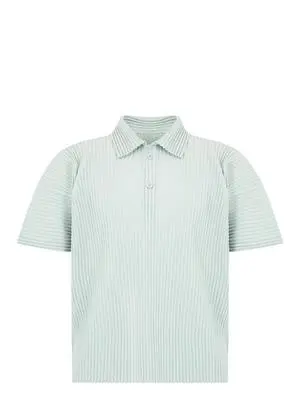 Issey Miyake Issey Miyake Pleated Polo Shirt Brown