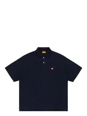HUMAN MADE Navy Polo Shirt With Appliqu - Blue