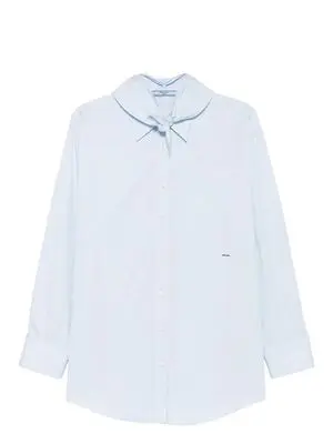 Prada Poplin Shirt With Knot Detail - Blue