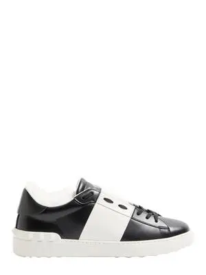 Valentino Garavani Open Sneakers In Leather - Black