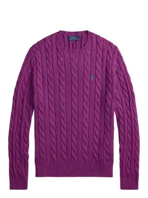 Ralph Lauren Classic Cotton Cable Knit Sweater - Violet