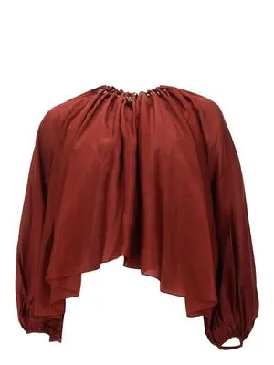 Zimmermann 100% Silk Draped Shirt - Red