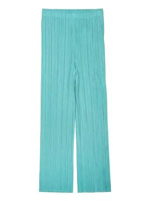 Issey Miyake PLEATS PLEASE ISSEY MIYAKE Pleated Polyester Trousers Green