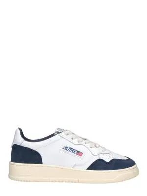 AUTRY Leather & Suede Lace-up Sneakers - White