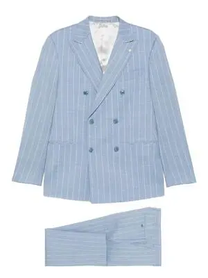 LUIGI BIANCHI Classic Tailored Suit - Light Blue