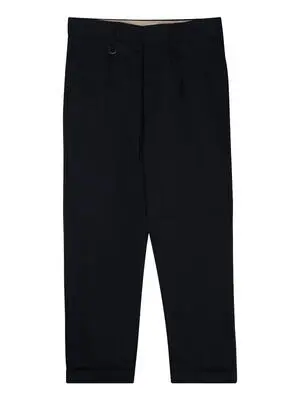 PAOLO PECORA MILANO Cotton-blend Stretch Slim-fit Tailored Trousers - Blue