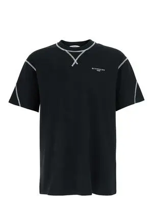 GIVENCHY Givenchy Men's Logo Cotton T-Shirt With Contrast Stitching