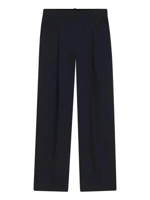 BOSS Pinstripe Stretch Crepe Wide-leg Pants - Patterned