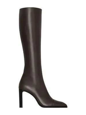 Saint Laurent Venetia Boots In Smooth Leather - Eagle Brown