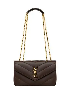 Saint Laurent Loulou Small Matelassé Lambskin Bag - Deep Hickory